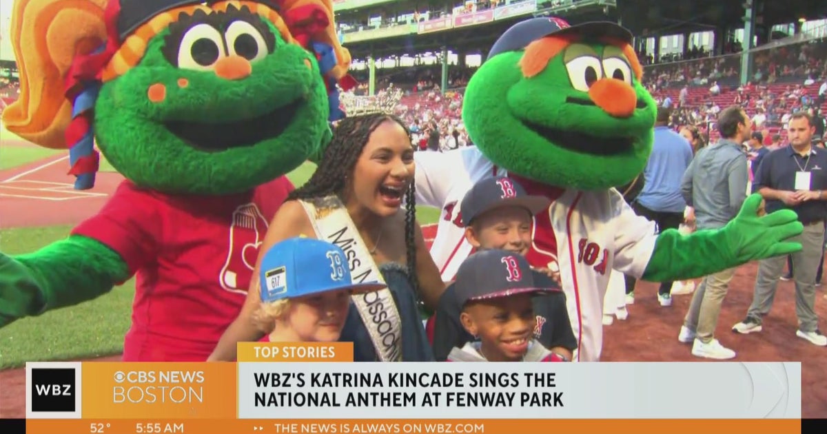 WBZ TV's Katrina Kincade sings National Anthem at Fenway Park - CBS Boston