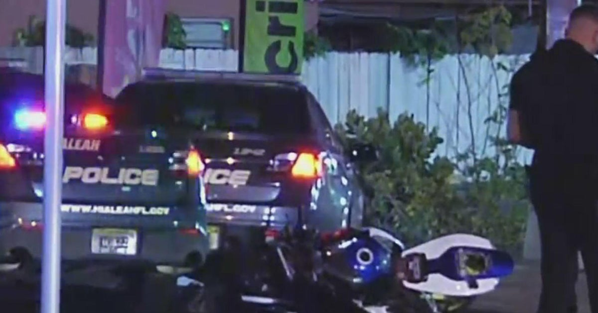 Hialeah officer recovering after being hit by man on motorcycle - CBS Miami