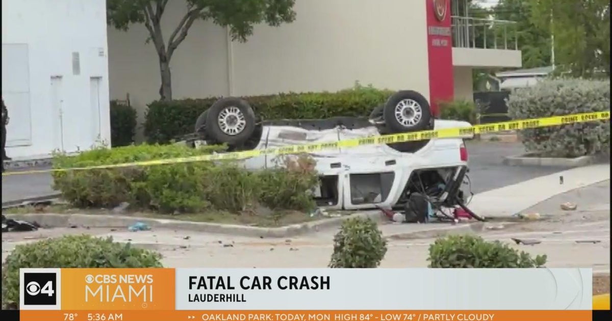 One dead, four hurt in Lauderhill crash - CBS Miami