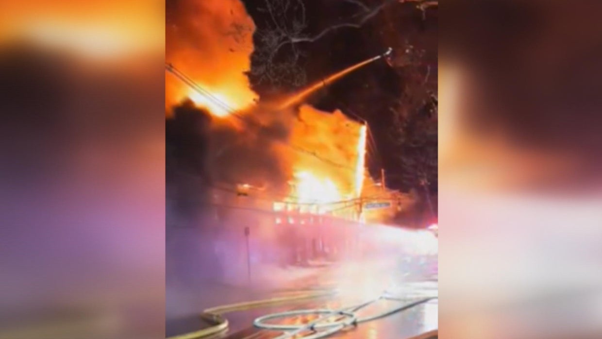 Some homes evacuated after Hamilton, N.J. warehouse fire - CBS Philadelphia