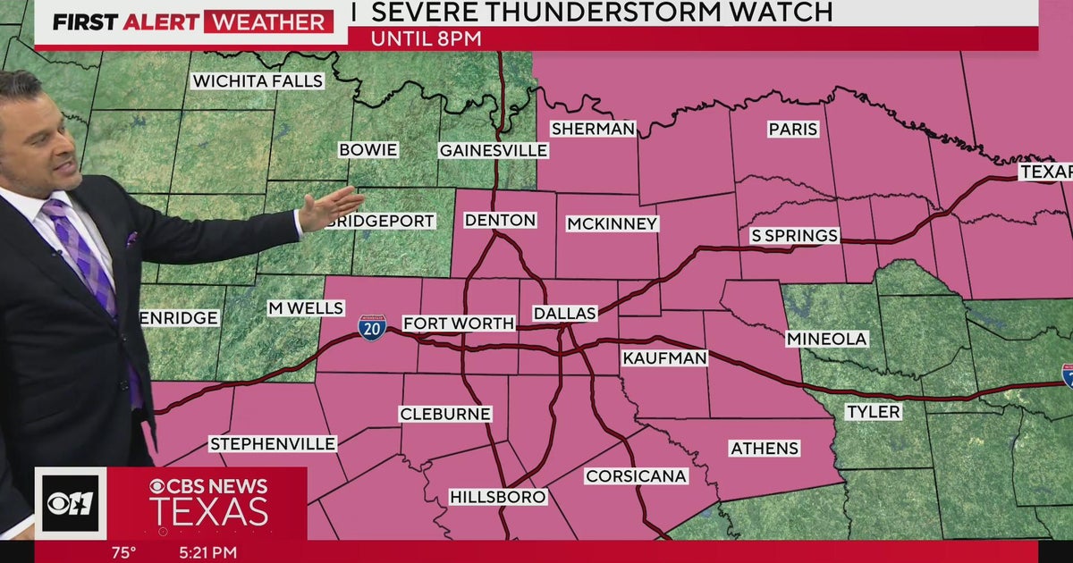 Severe Thunderstorm Watch in effect until 8 p.m. - CBS Texas