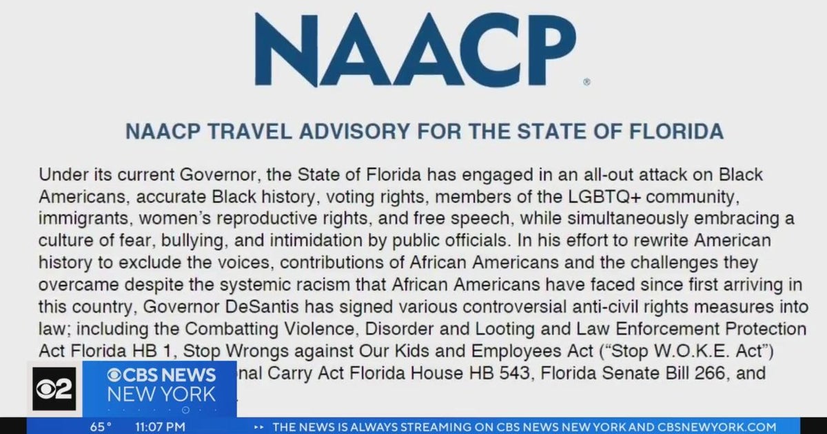 NAACP issues travel advisory for state of Florida - CBS New York