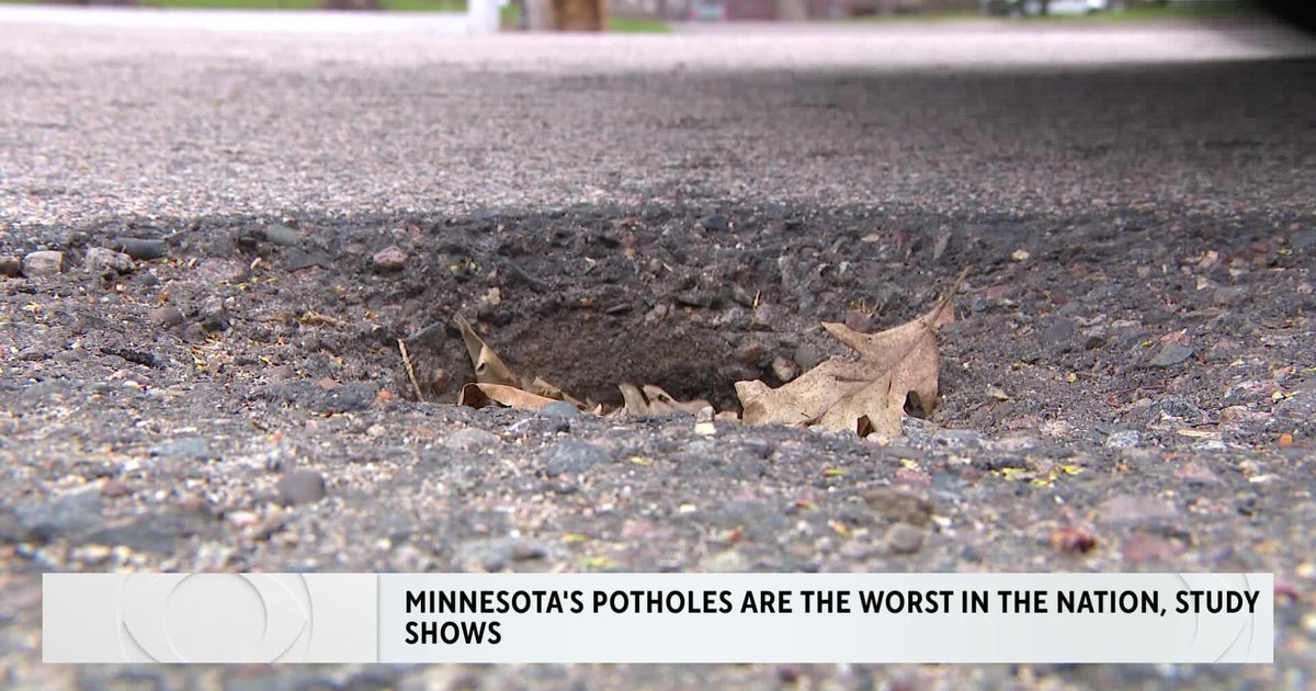 Minnesota's potholes are the worst in the nation, study shows - CBS ...