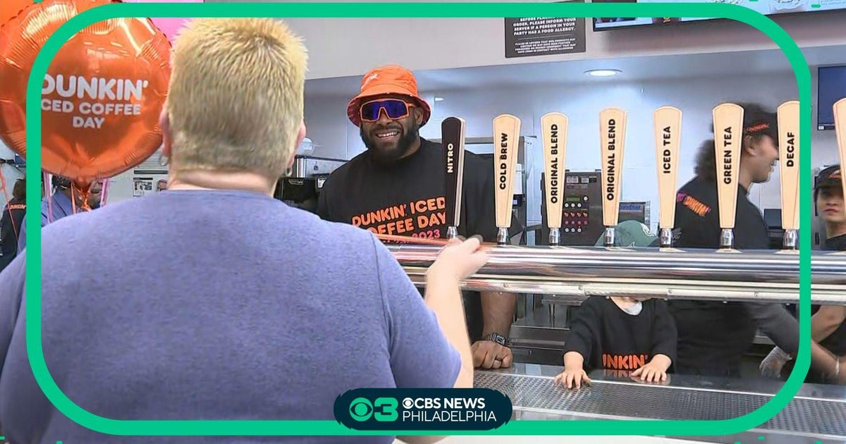 Brandon Graham goes behind the counter at Dunkin' for a good cause ...