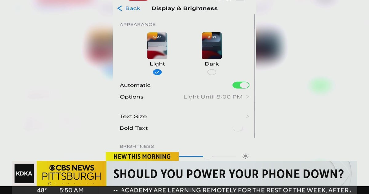 The benefit of powering down your phone - CBS Pittsburgh
