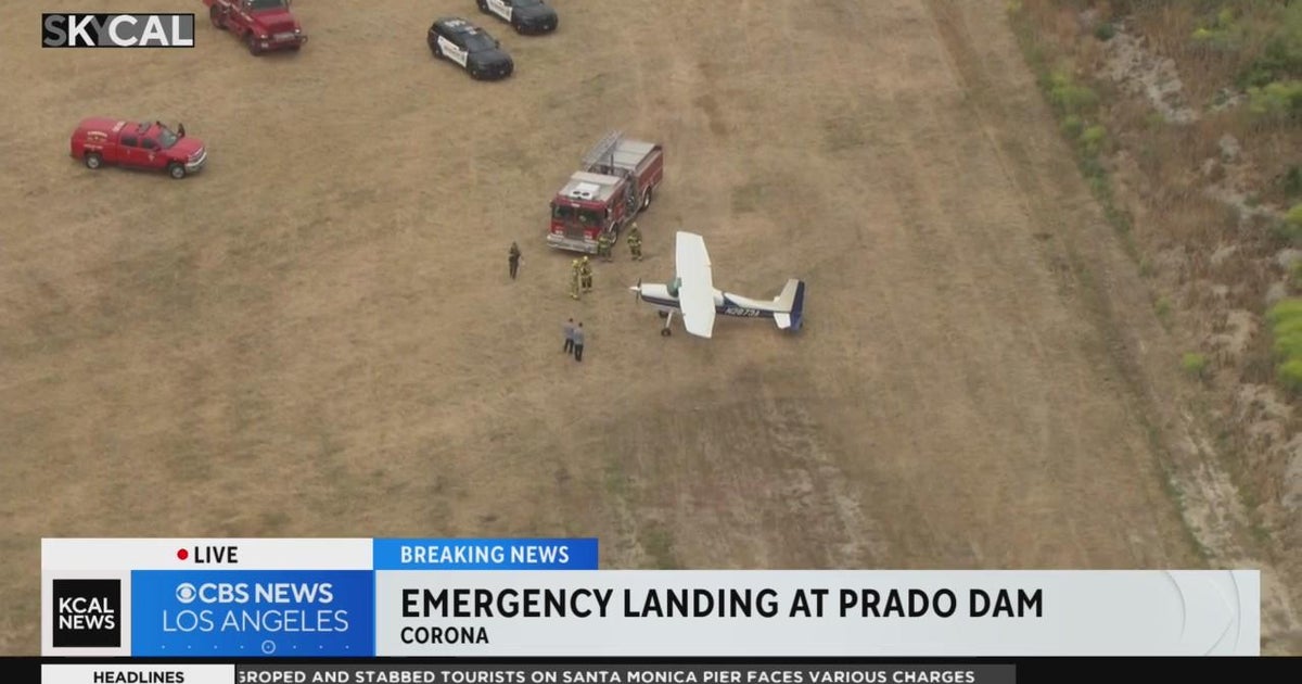 Plane makes emergency landing near Prado Dam - CBS Los Angeles