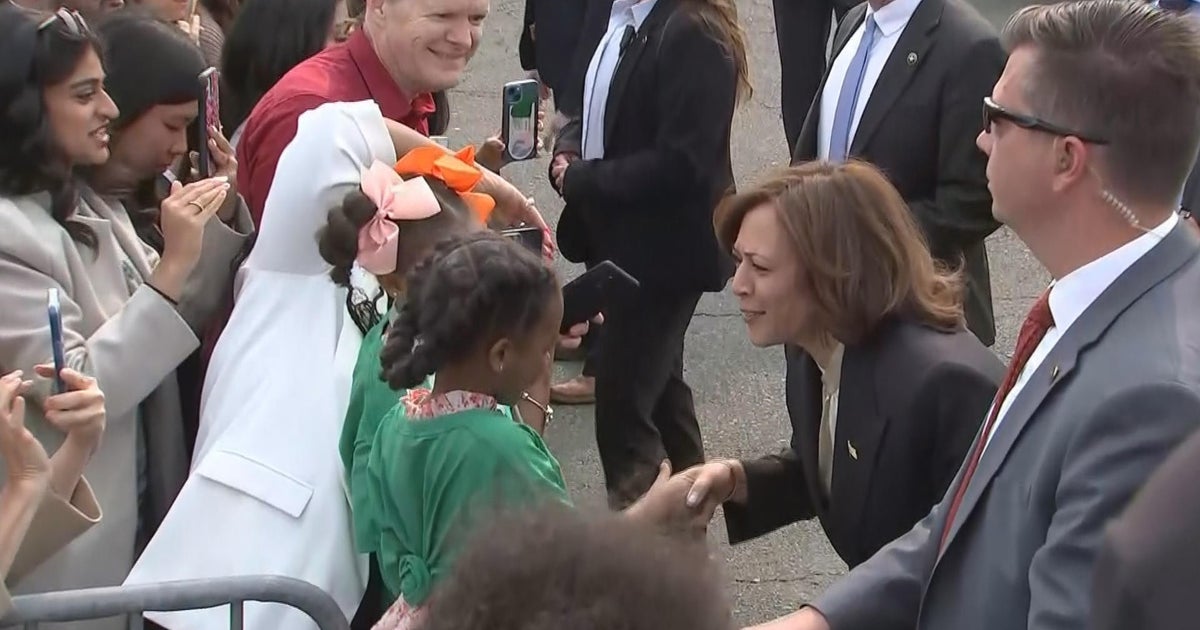 Two young girls discuss meeting Kamala Harris in Philadelphia - CBS ...