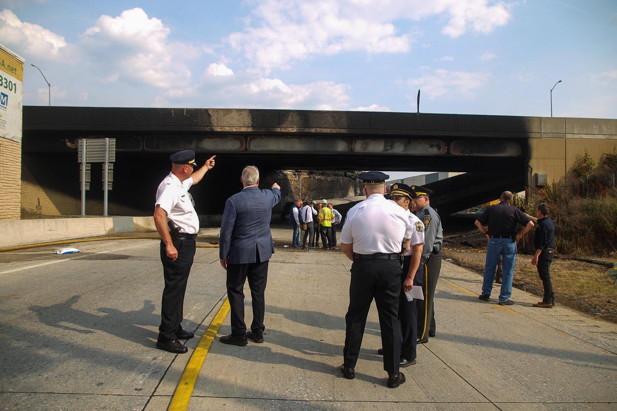 I-95 Philadelphia: Portion of roadway collapses due to truck fire - CBS ...