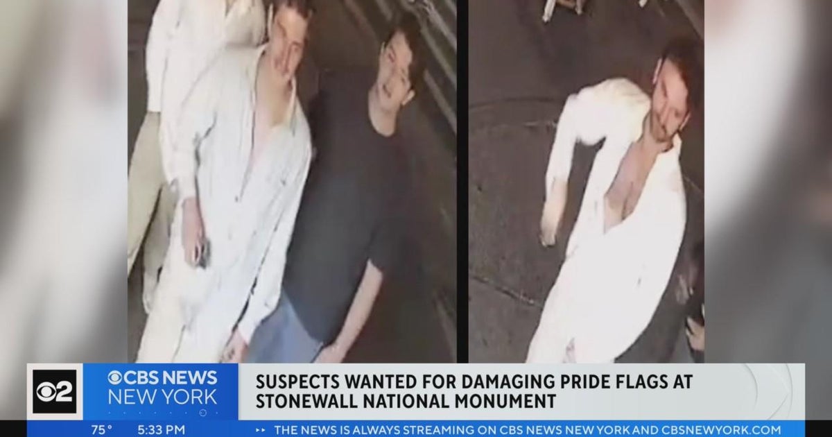 Security video shows Greenwich Village Pride flag vandals - CBS New York