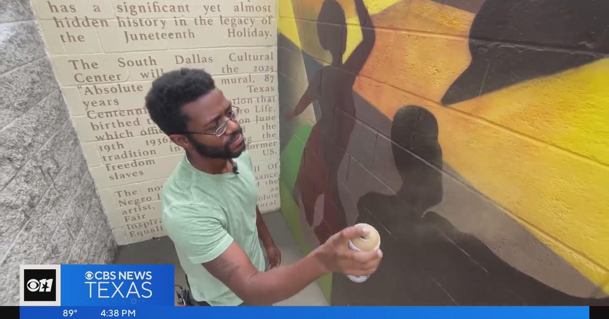 Dallas artist tells a Juneteenth legacy story through his art - CBS Texas