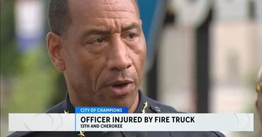 Denver police chief addresses officer struck by fire truck during ...