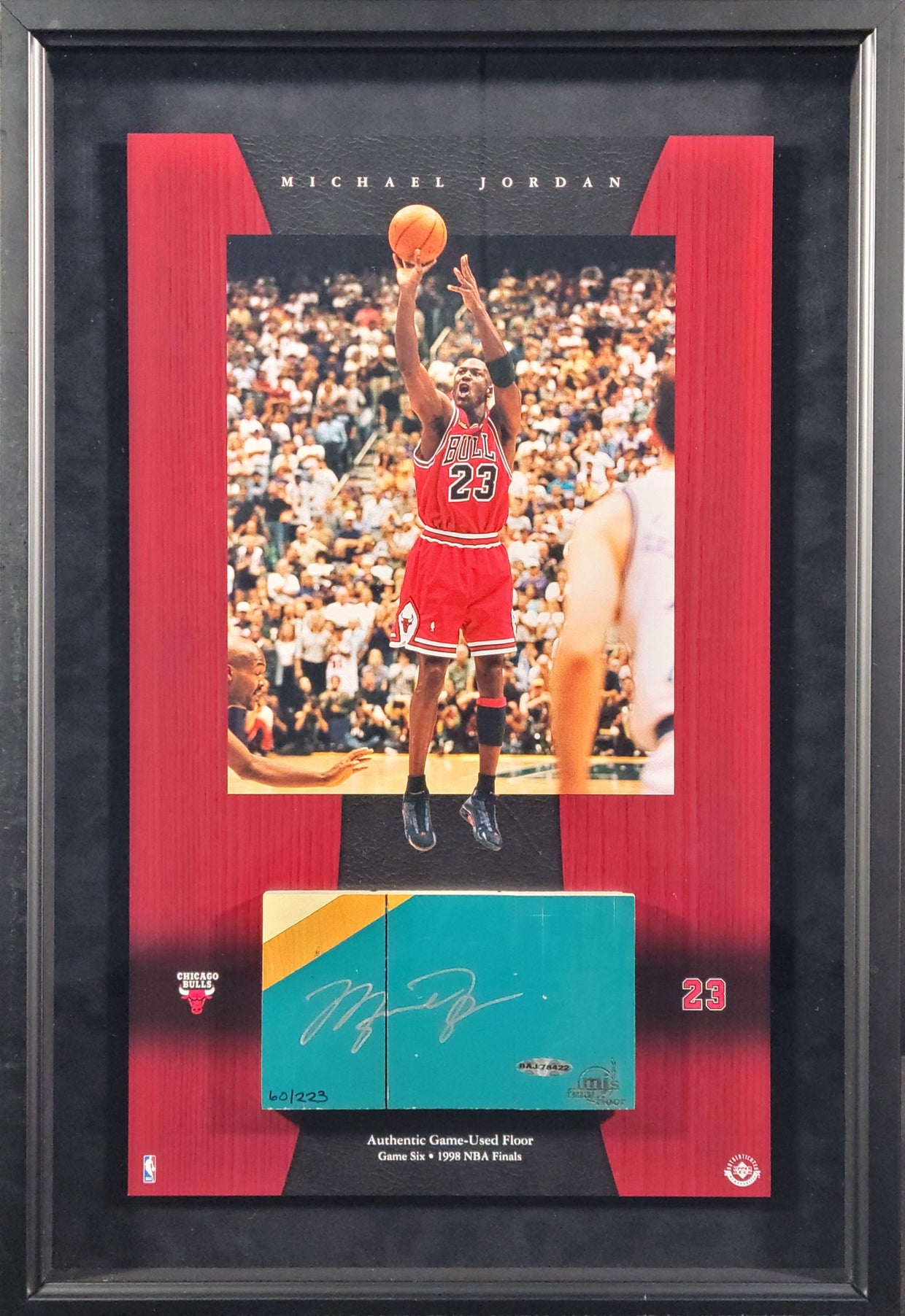 Autographed chunk of hardwood from Michael Jordan's "Last Shot" for ...