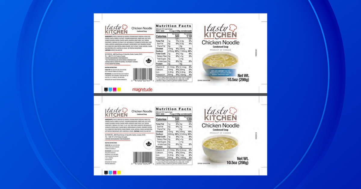 BCI Foods issues recall on chicken noodle soup products sold in ...