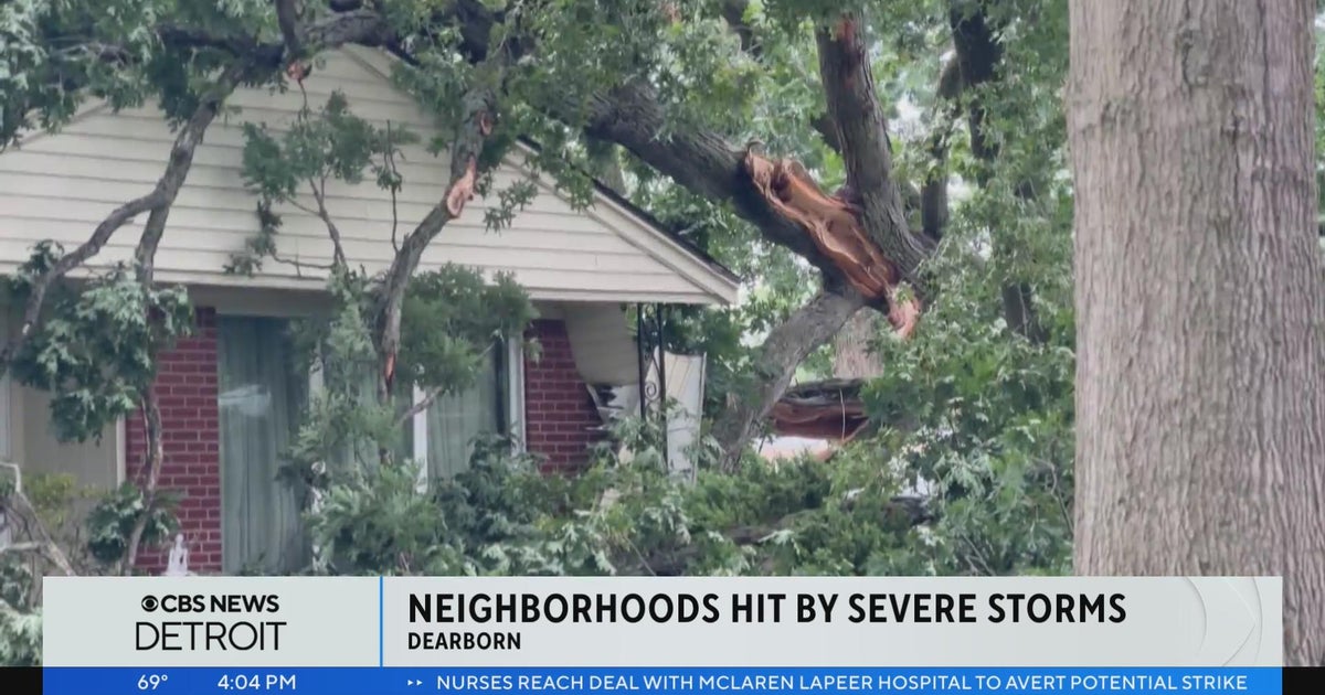 Dearborn neighborhoods hit by severe storms Sunday - CBS Detroit