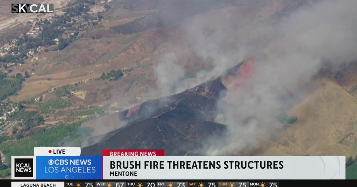 Brush fire threatening structures near Mentone in San Bernardino County ...