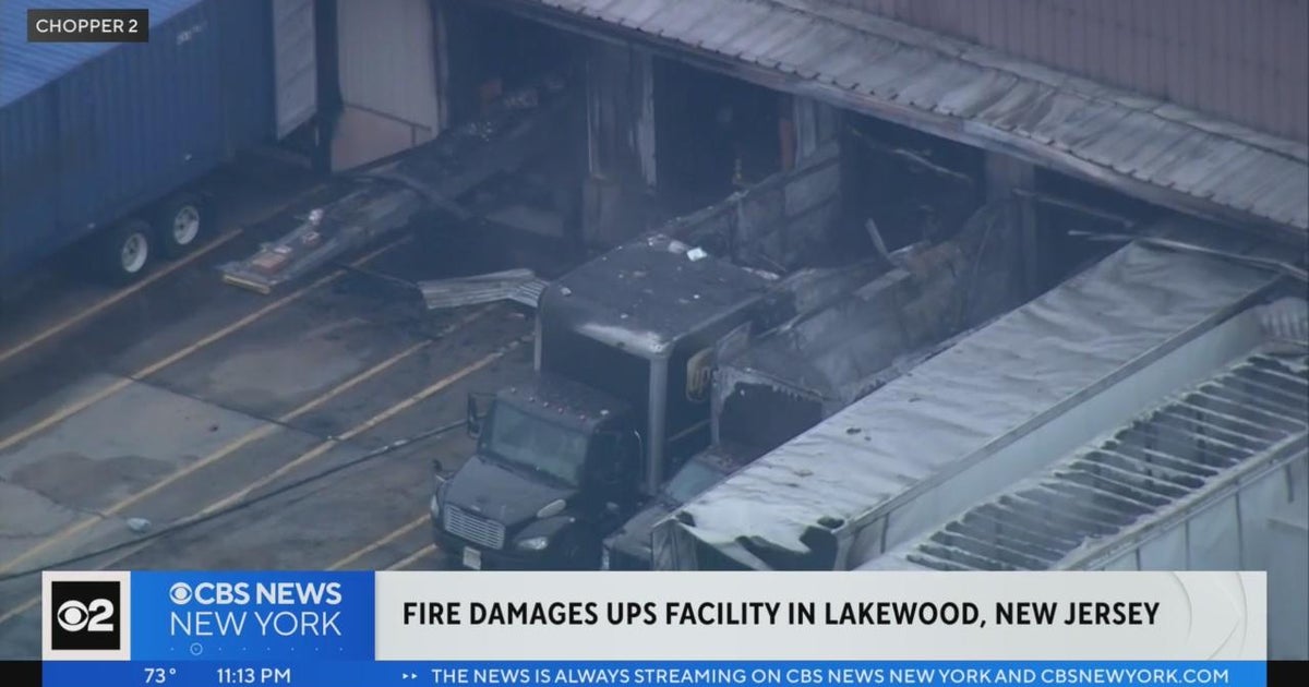 Fire damages UPS facility in Lakewood - CBS New York