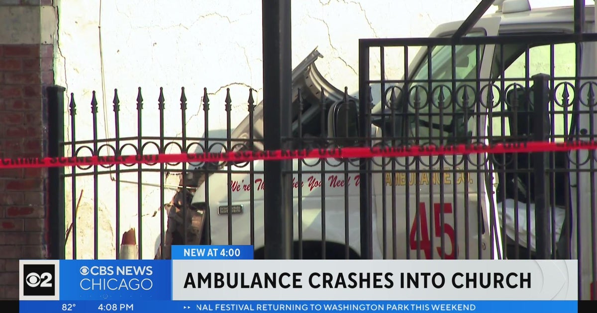 Ambulance crashes into church; 2 paramedics, patient hurt - CBS Chicago
