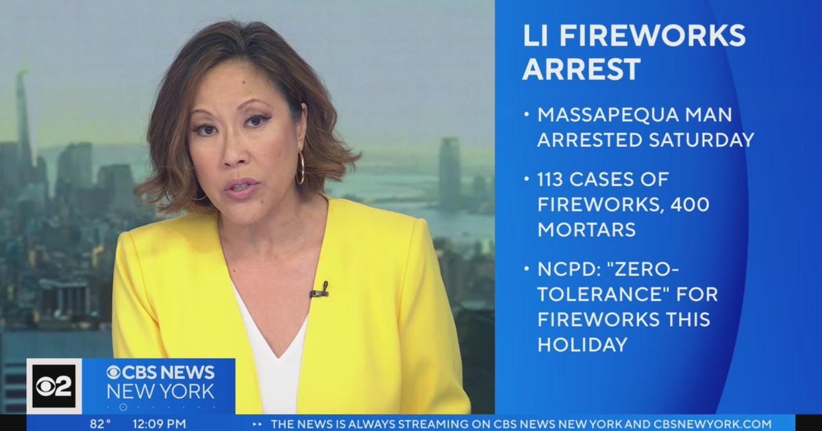 Massapequa man charged with having stockpile of illegal fireworks - CBS ...