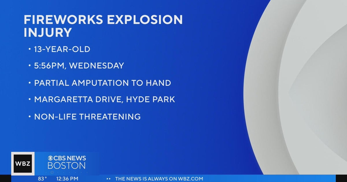 13-year-old loses part of hand in Hyde Park fireworks explosion - CBS ...