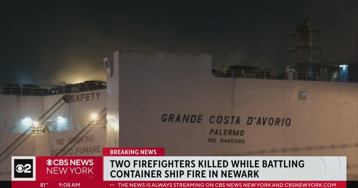 Learning more about cargo ship that caught fire at Port Newark - CBS ...