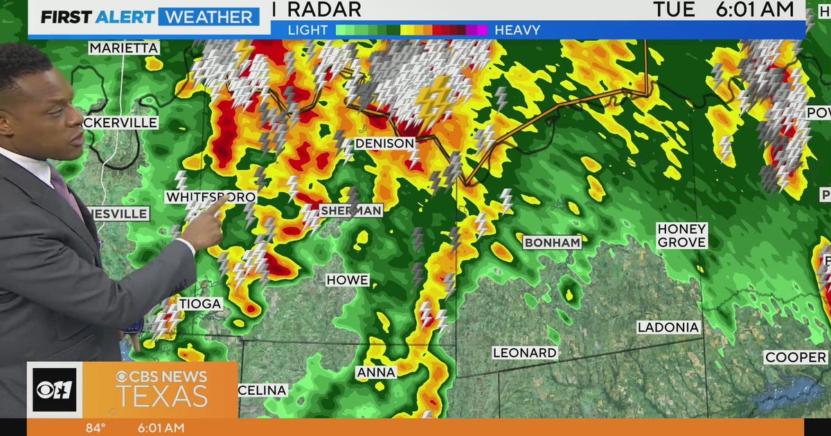 Non-severe storms moving through Red River counties - CBS Texas