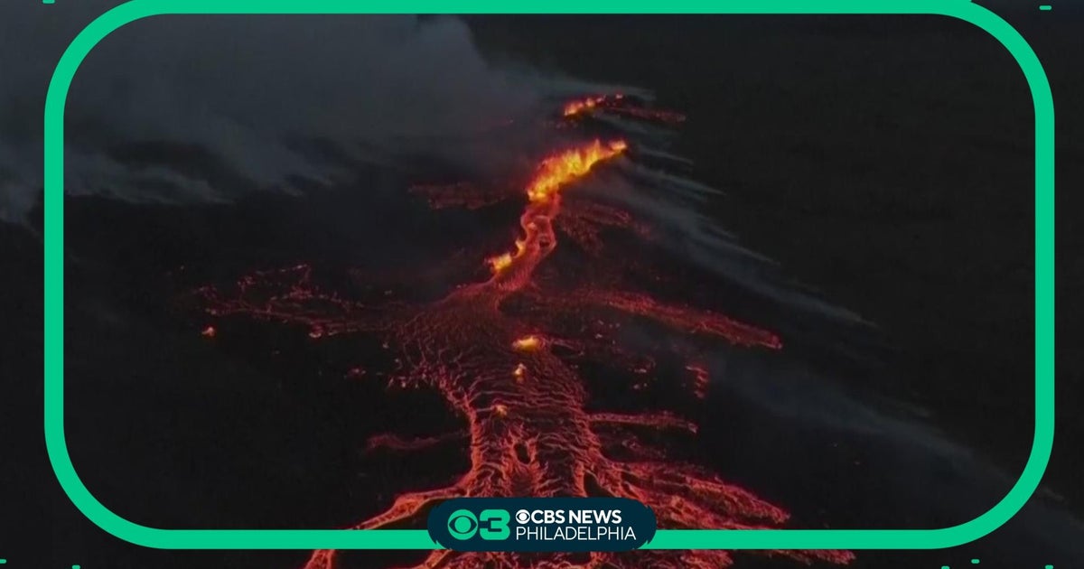 Iceland volcano erupts for 3rd time in 3 years, sending bursts of lava in the air - CBS Philadelphia