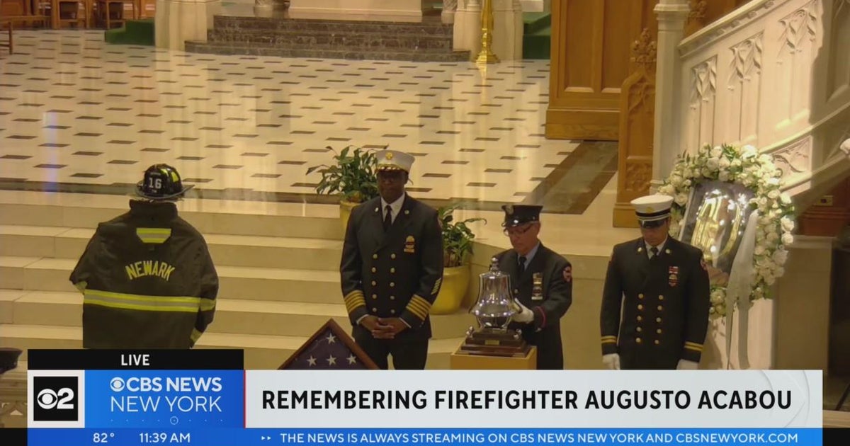 Watch: Funeral held for Newark Fire Capt. Augusto Acabou - CBS New York