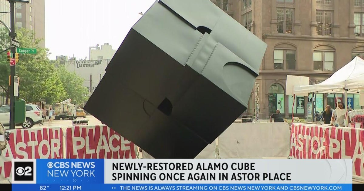 Newly restored Alamo Cube returns to Astor Place - CBS New York
