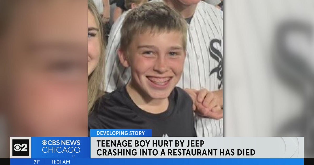 Teen boy dies after being hit by Jeep crashing into restaurant - CBS ...