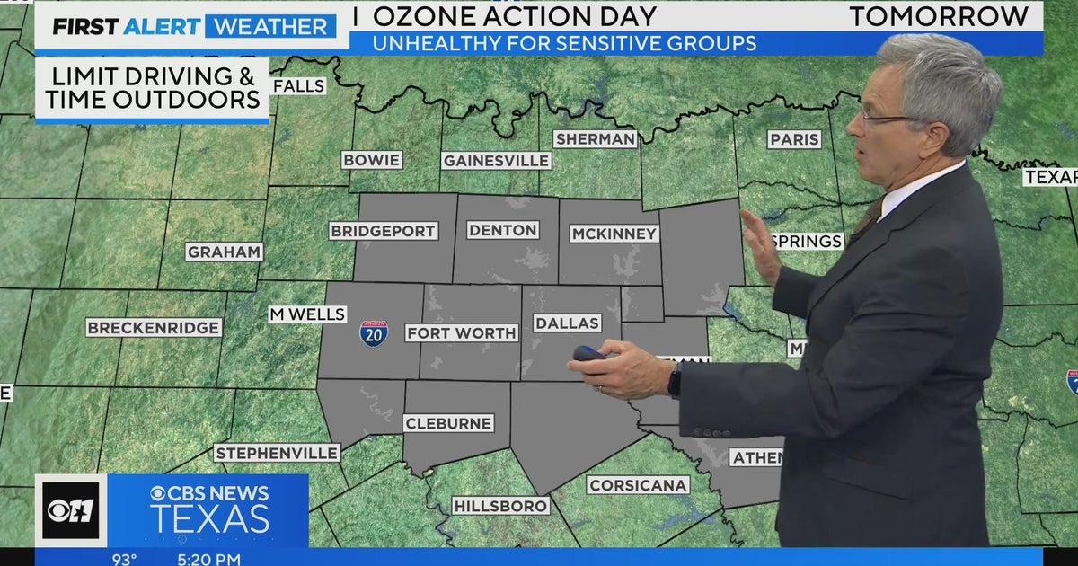 Ozone Action Day Sunday, elevated Fire Risk returns Monday - CBS Texas