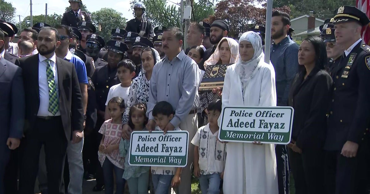 Street renamed in honor of fallen NYPD Officer Adeed Fayaz - CBS New York
