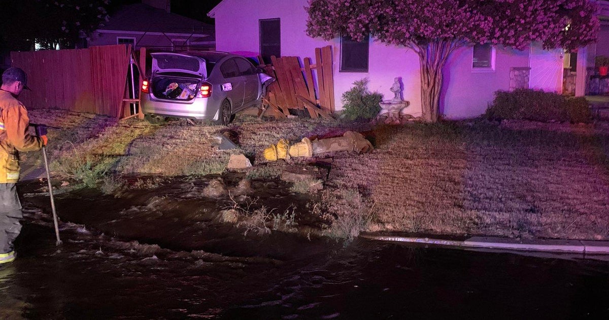 Pursuit in Stockton led to a crash into a fence and fire hydrant - CBS ...