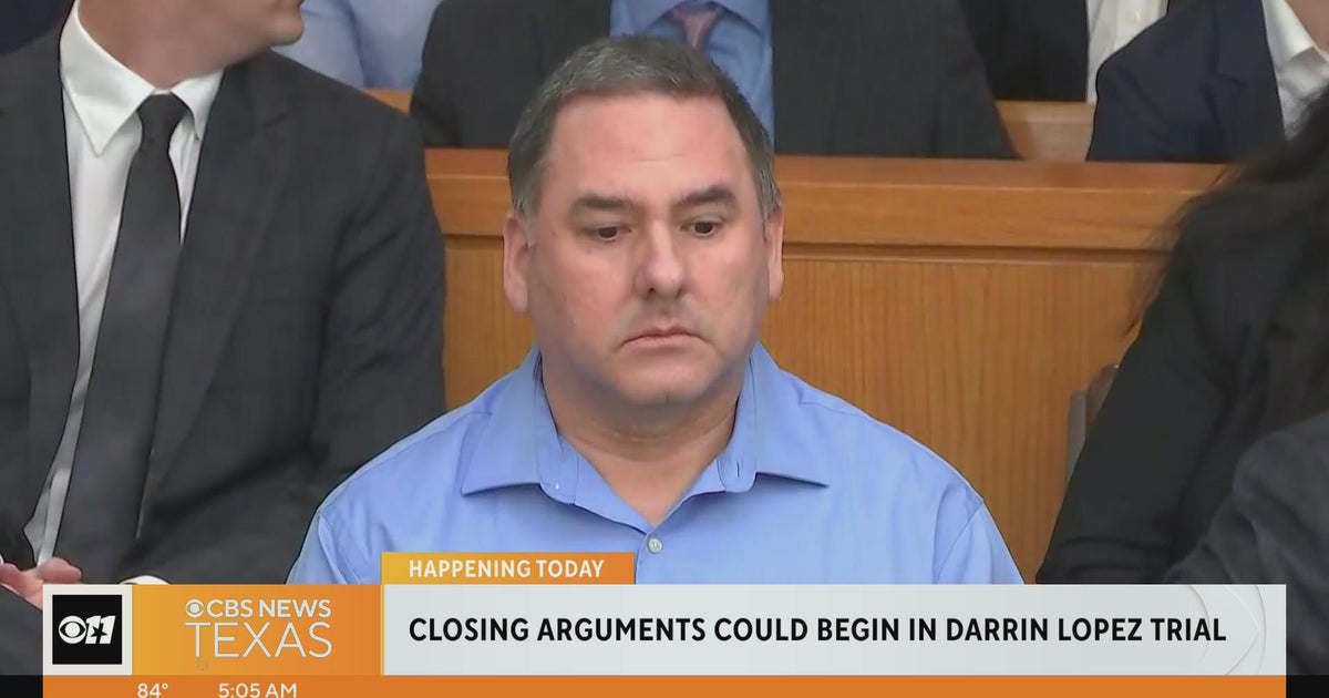 Closing arguments could begin in Darrin Lopez trial today - CBS Texas