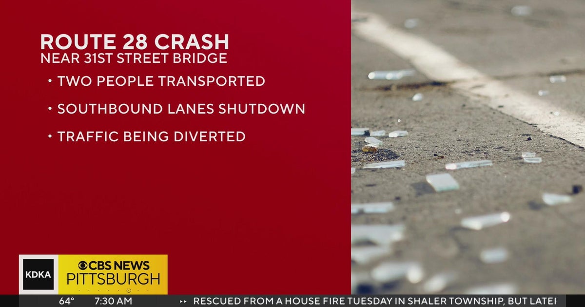 Crash shuts down southbound lanes of Route 28 - CBS Pittsburgh