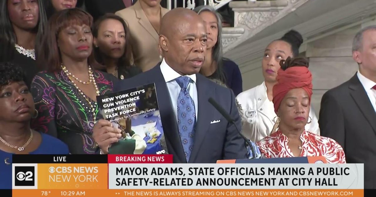 Mayor Adams talks about gun violence task force - CBS New York