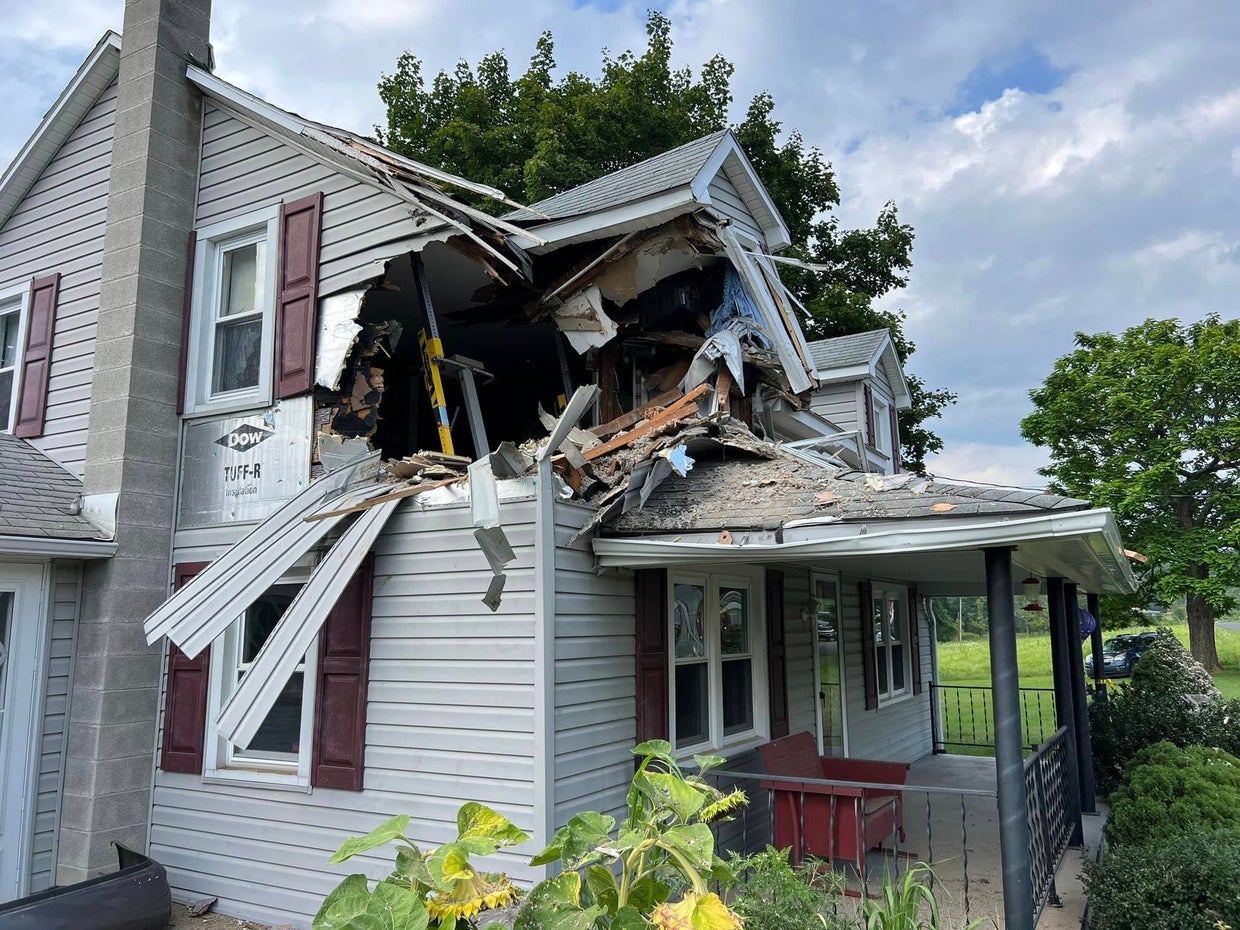 Car goes airborne, crashes into Decatur Township, PA home - CBS ...