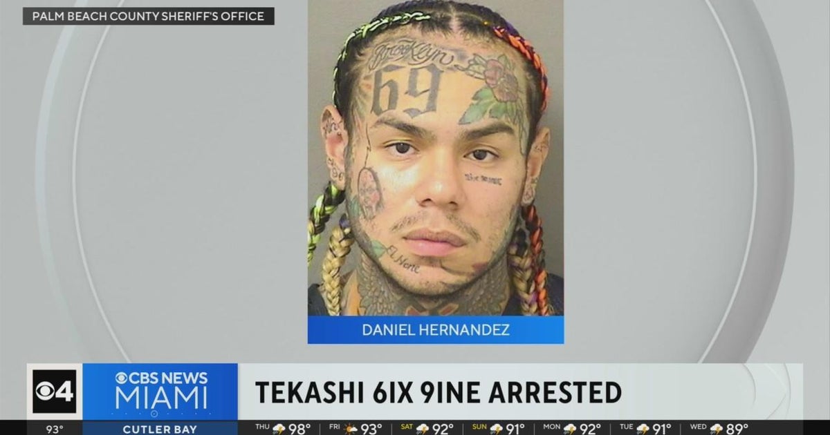 Rapper Tekashi 6ix9ine arrested in Palm Beach County - CBS Miami