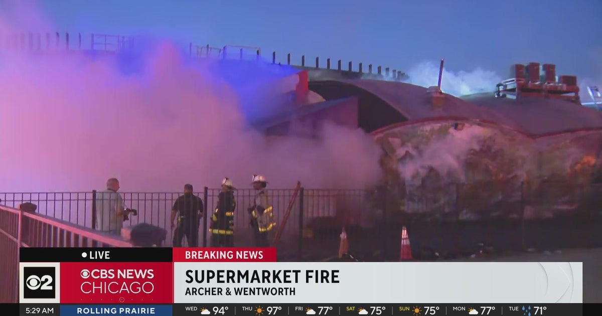 Firefighters responding to Supermarket fire Chinatown - CBS Chicago