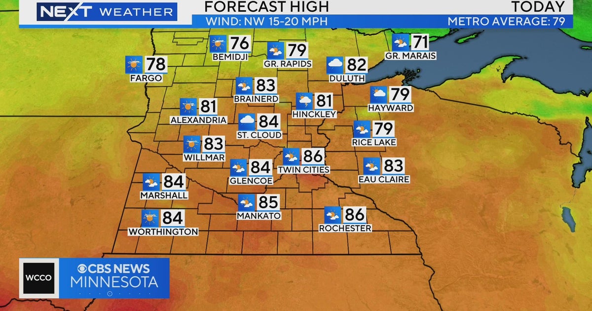 Minnesota cooldown starts Friday, with possible spotty afternoon showers - CBS Minnesota