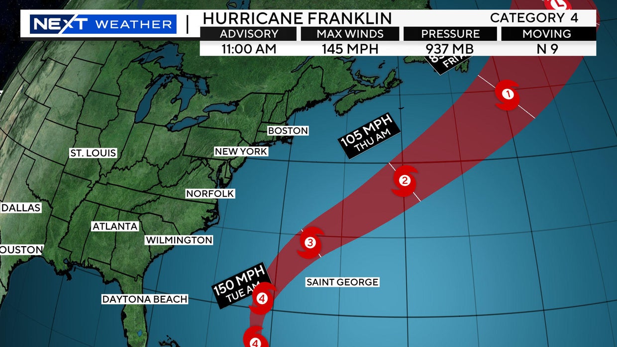 Hurricane Franklin could bring big waves, rip current risk to New ...