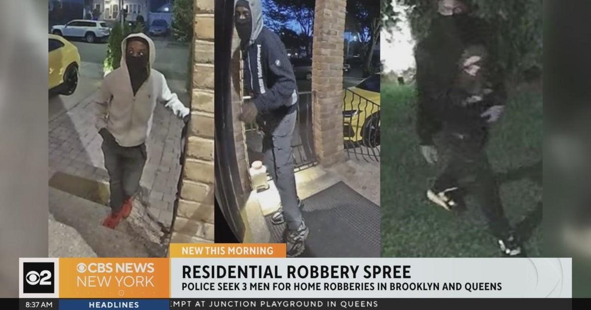 NYPD seeking 3 men for Brooklyn and Queens home robberies - CBS New York