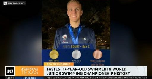 North Texas teen becomes fastest 17-year-old in world junior swimming ...