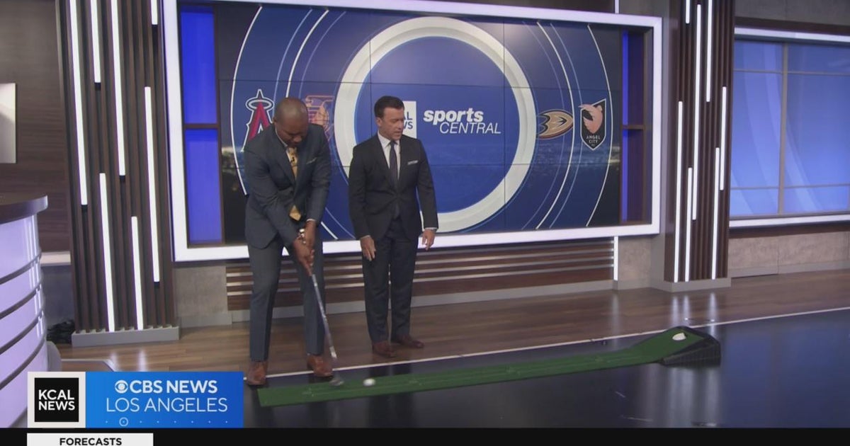 Jeff Vaughn welcomes Darren Haynes to KCAL with a friendly putt-off ...