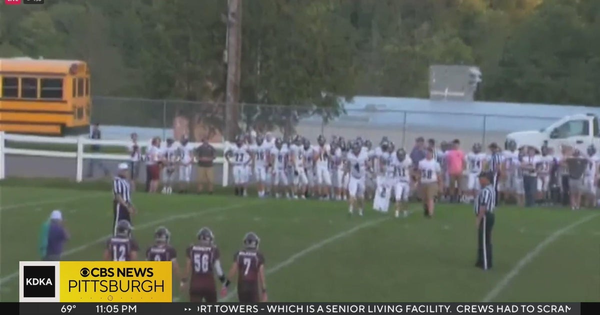 Mason Martin honored before Karns City's game Friday - CBS Pittsburgh
