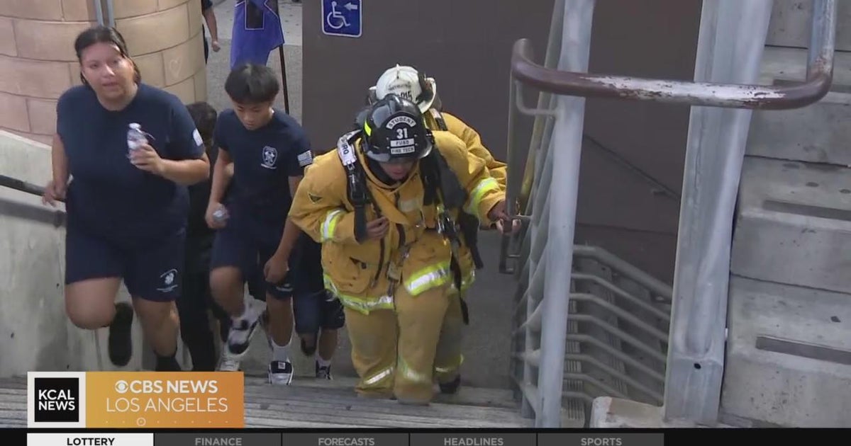 Student cadets honor 9/11 first-responders with stair climb - CBS Los Angeles