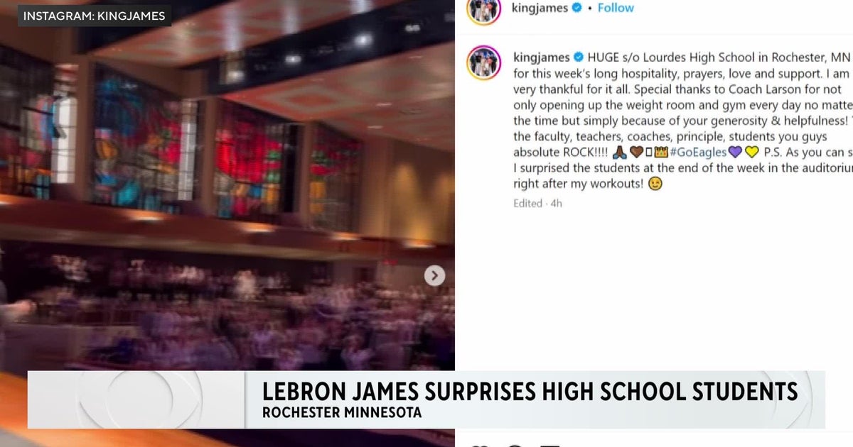 WATCH: LeBron James surprises high schoolers in Rochester - CBS Minnesota