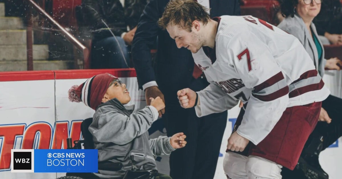 8-year-old Adrian joins UMass hockey through Team IMPACT - CBS Boston