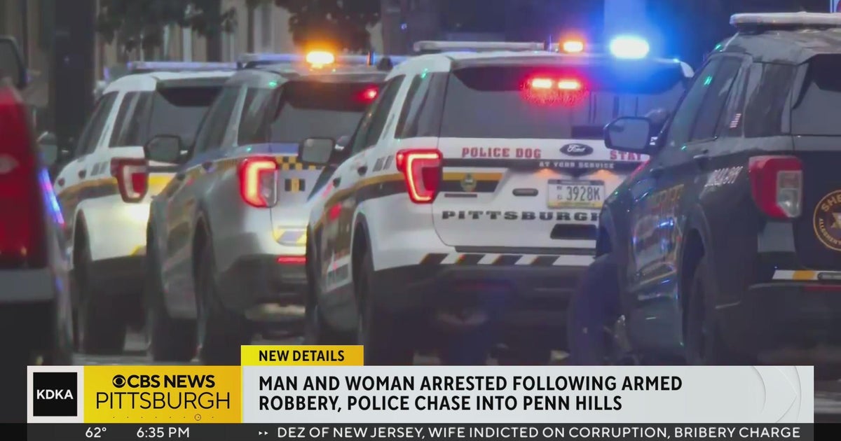 Man, woman arrested following armed robbery, police chase - CBS Pittsburgh