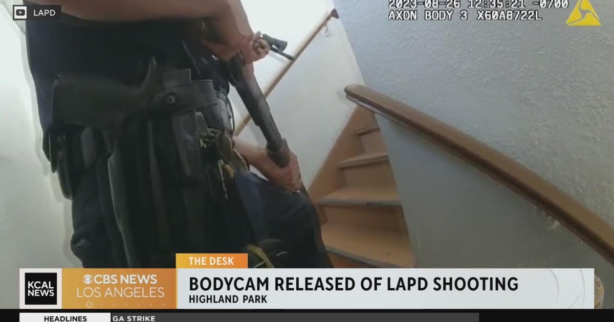 LAPD releases bodycam footage of shooting a knife wielding suspect - CBS Los Angeles