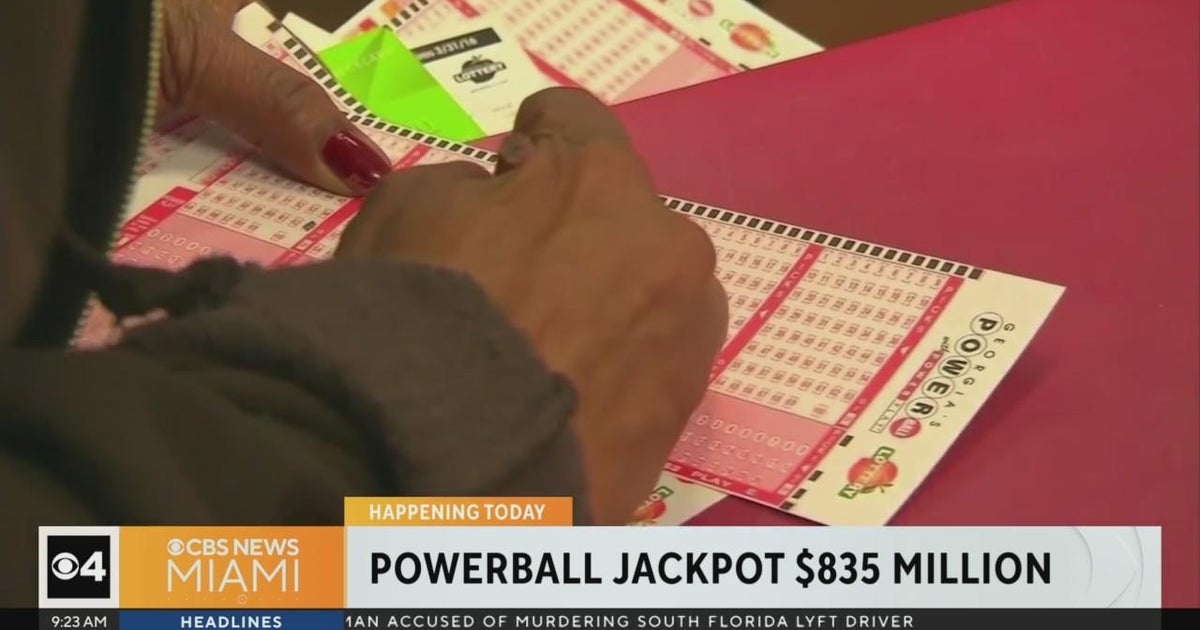 Massive $835 million jackpot for Wednesday's Powerball drawing - CBS Miami